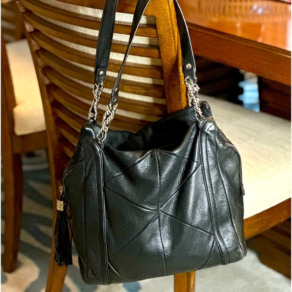 b. makowsky | Bags | Vintage B Makowsky Black Leather Bag Approx 2 X 12 ...